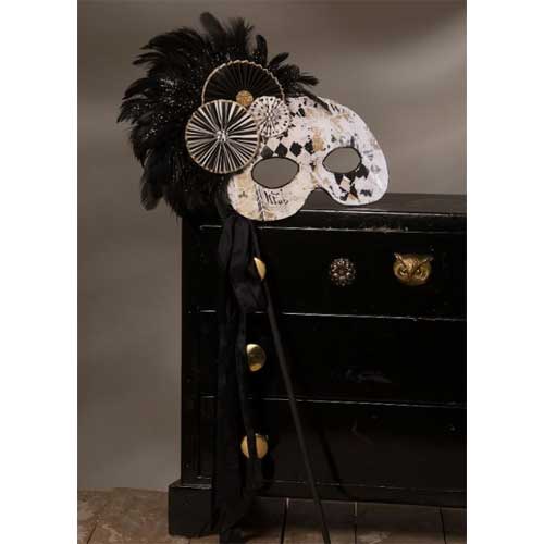 All Hallows' Eve Mask On Stick, 50% Off | Christmas Village Shop